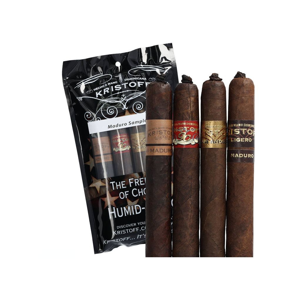 Kristoff Best of Bold Maduro (5 1/2 x 54) 4-Cigar Sampler Humidified ...